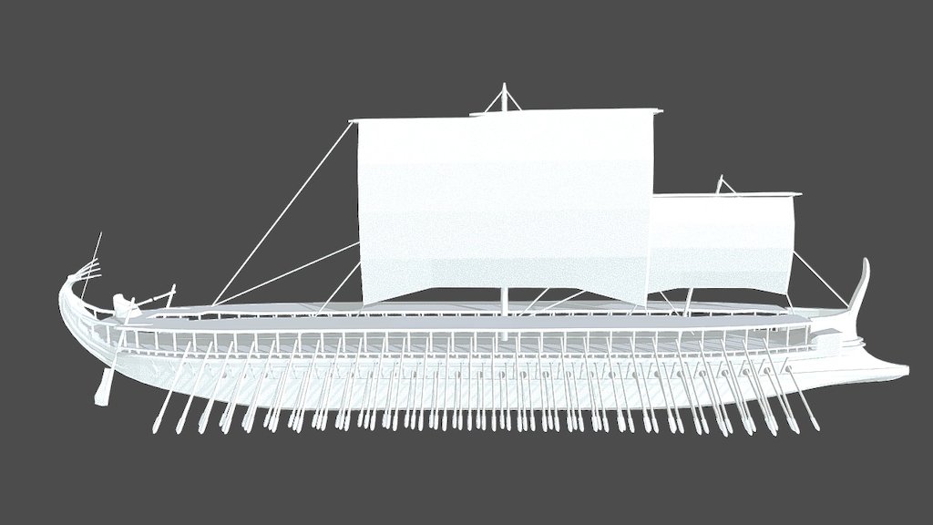 Untextured Athenian Trireme - 3D model by ShaneWow (@kcox3) [554551c ...