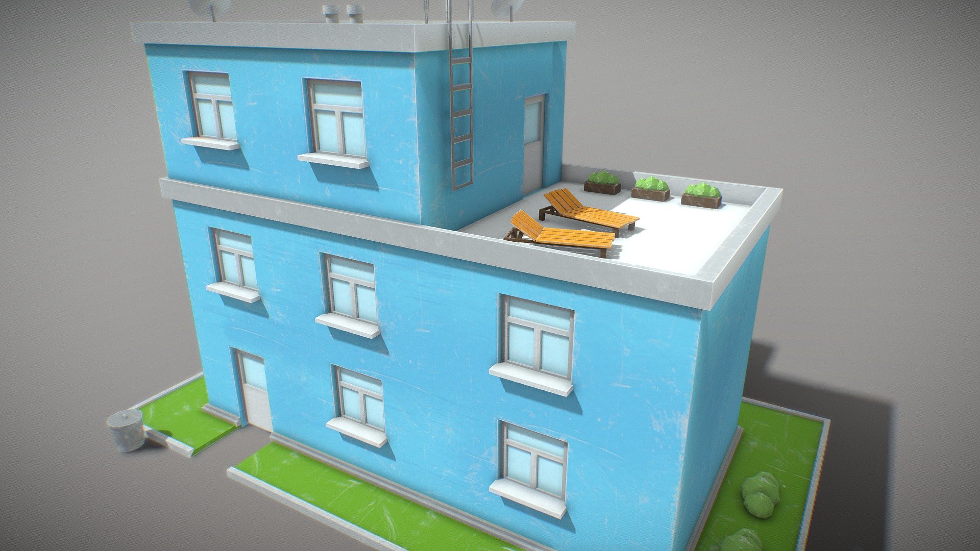 Blue Build - 3D model by Artur (@fenixartur) [554b81d] - Sketchfab
