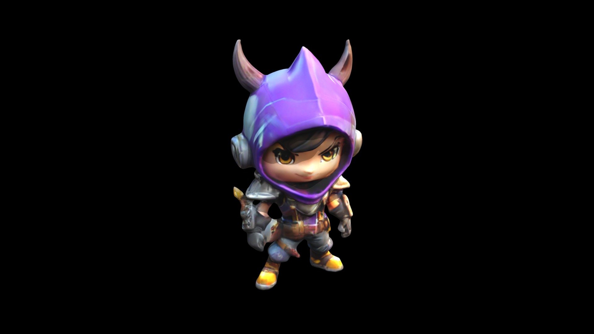 An intriguing cartoon character with a violet ho - Download Free 3D ...
