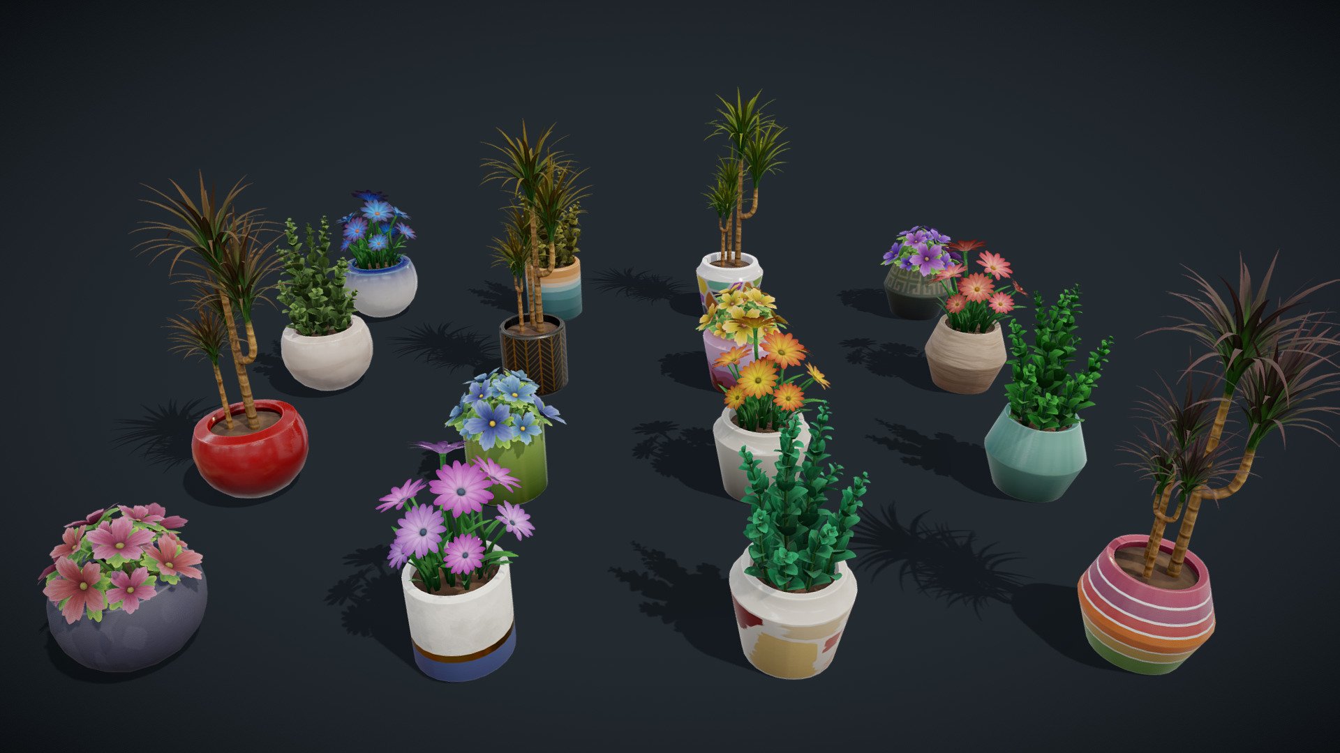 Stylized Plants & Pots - 3D model by Paulien Wygaerden (@Paulien ...