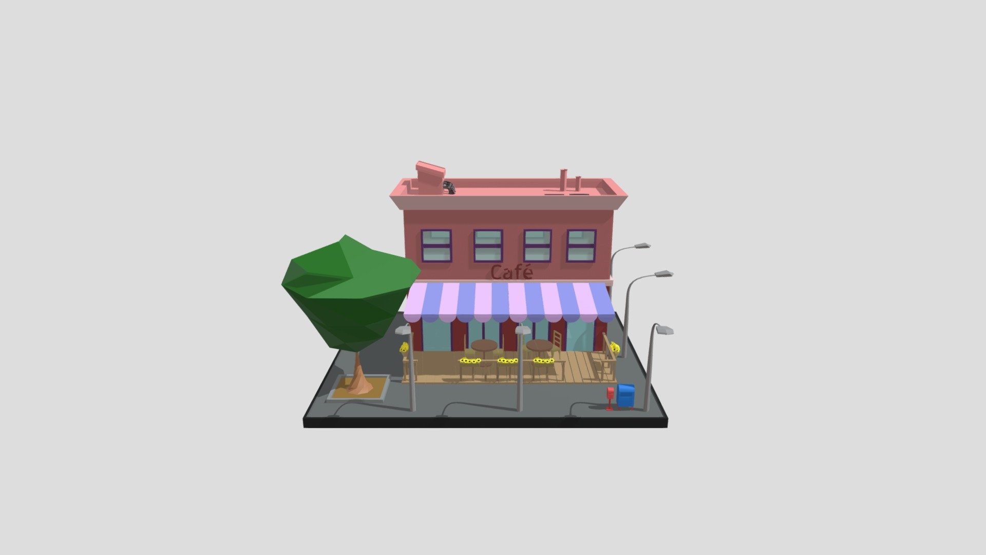Cafeteria Lowpolly - 3D model by erick.porter [555c37c] - Sketchfab