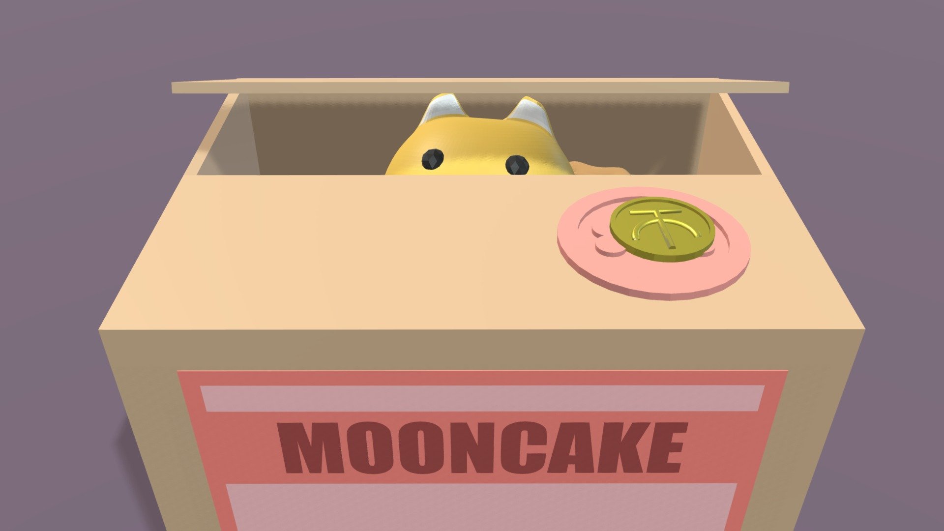 Catbox with a mooncake (Mid-Autumn Festival) - 3D model by Tin Pui-yiu ...