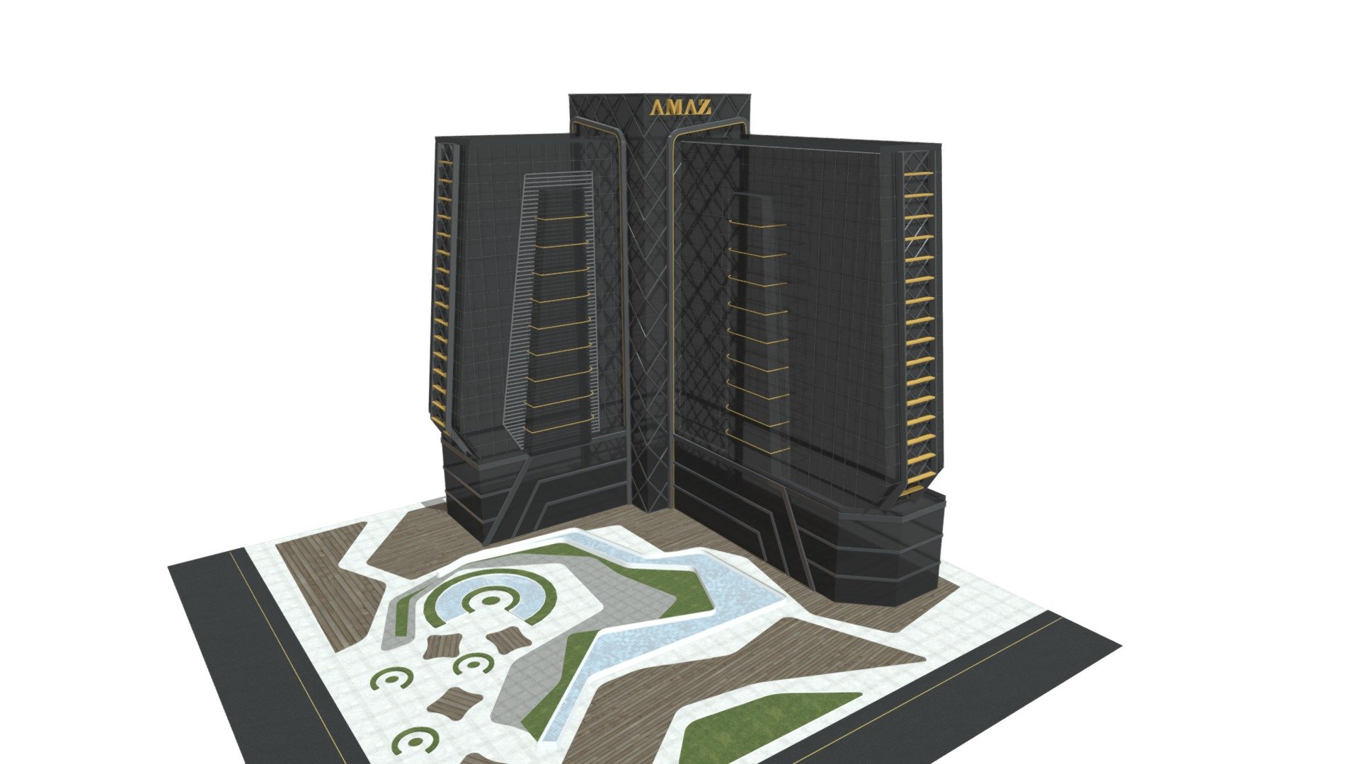 amaz complex tower - 3D model by Egy-maps [556344e] - Sketchfab