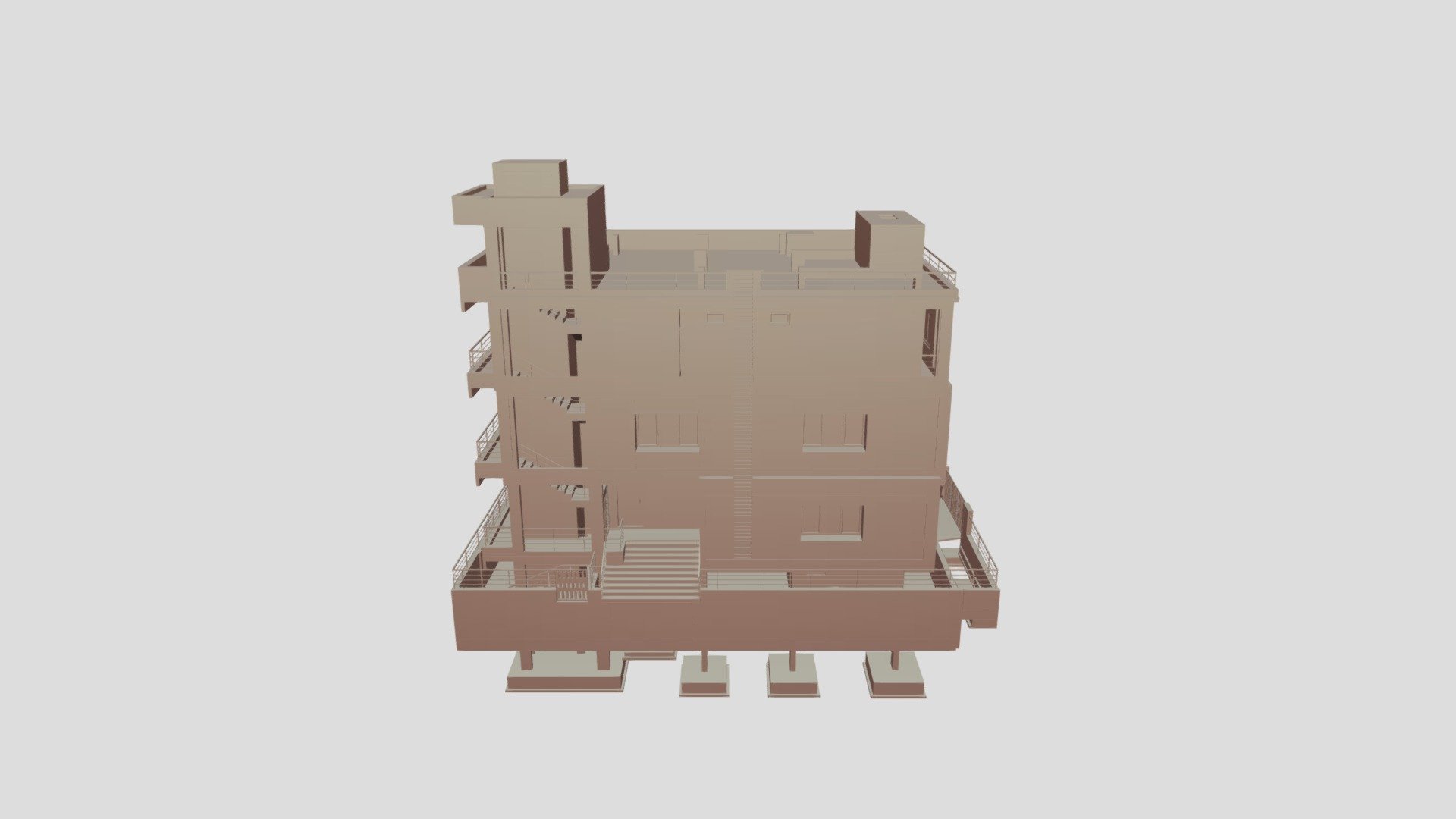 Pavan Residency Building - 3D view - 3D model by manojB [5563f31 ...