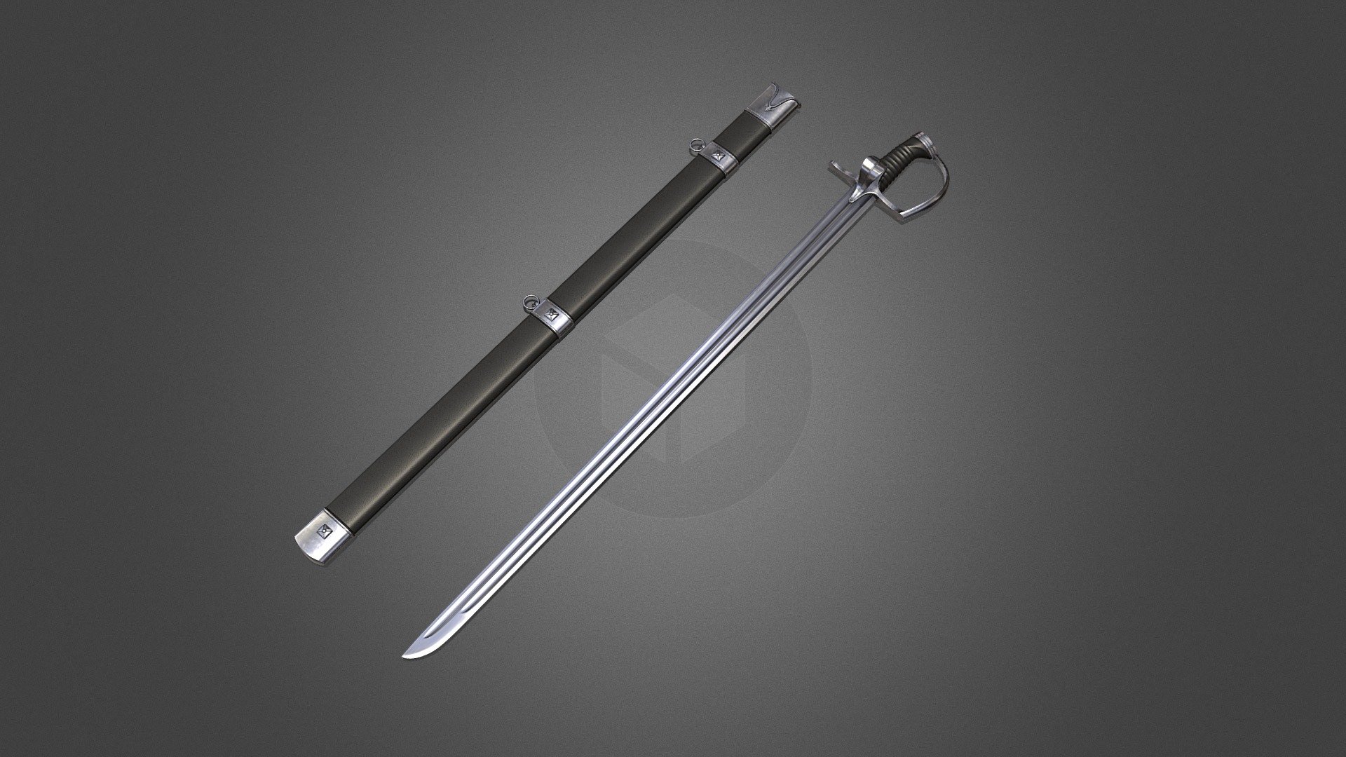 Polish Hussar Pallasch (Sword with Scabbard) - Download Free 3D model ...