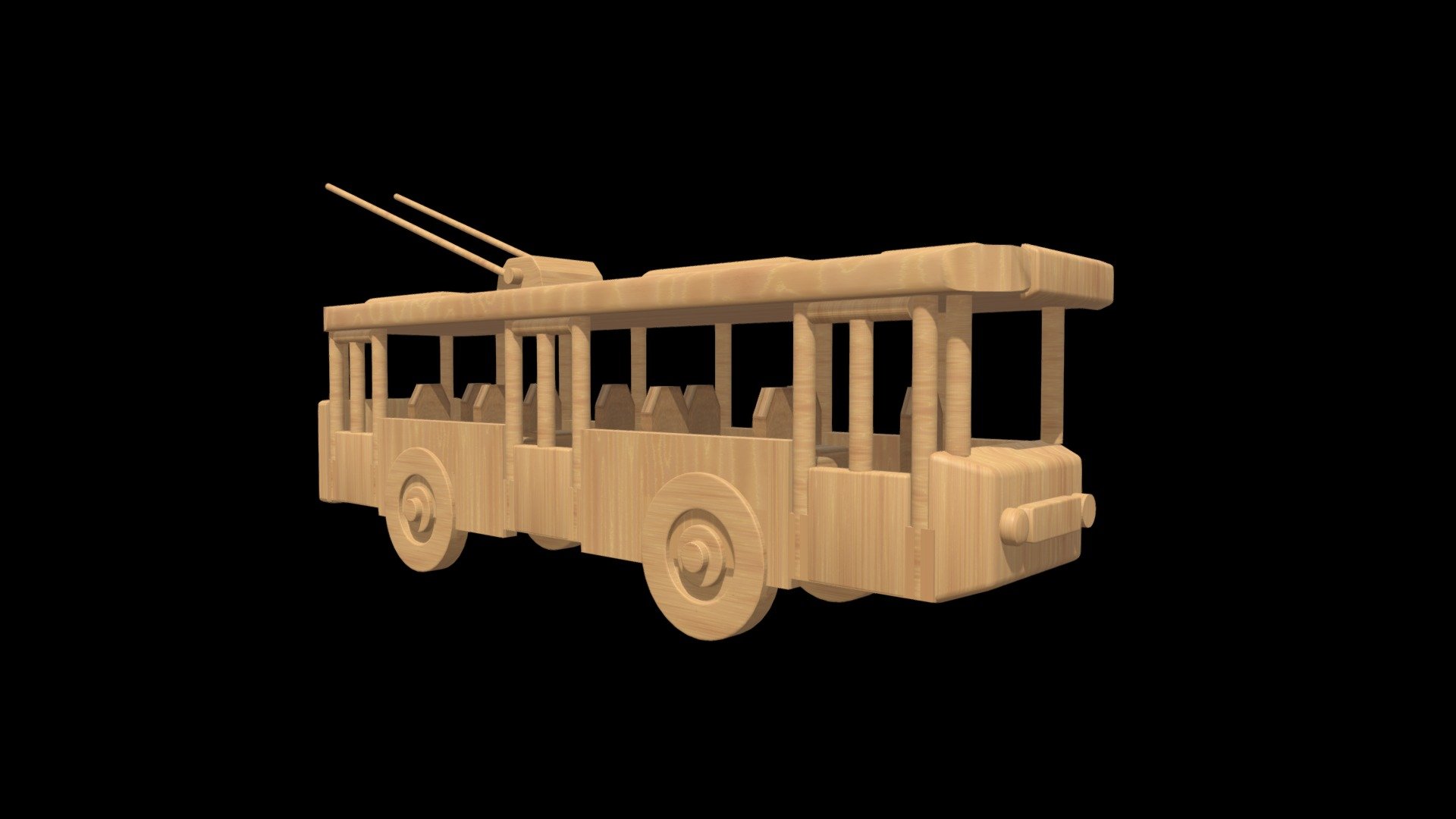 Trolley Bus - 3D model by 3D View (@dimoduk) [556bfad] - Sketchfab