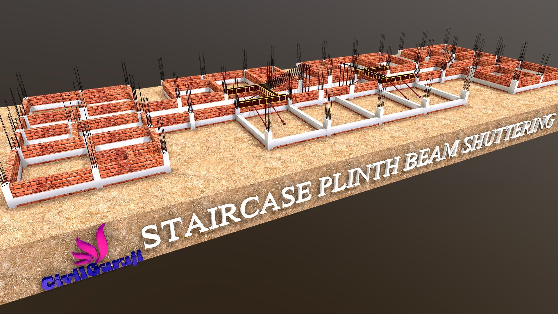 12 Staircase Plinth Beam Shuttering - 3D model by developmentc65 ...