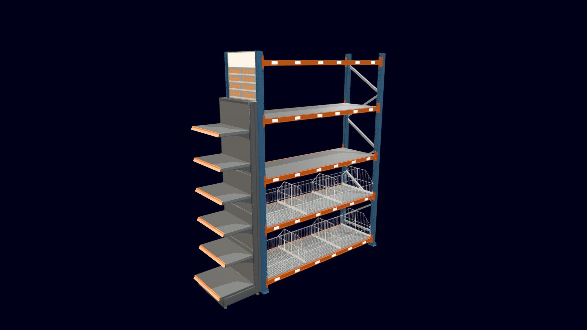 Small Warehouse Rack Storage Shelves - 3D model by Varejo3D [558286e ...