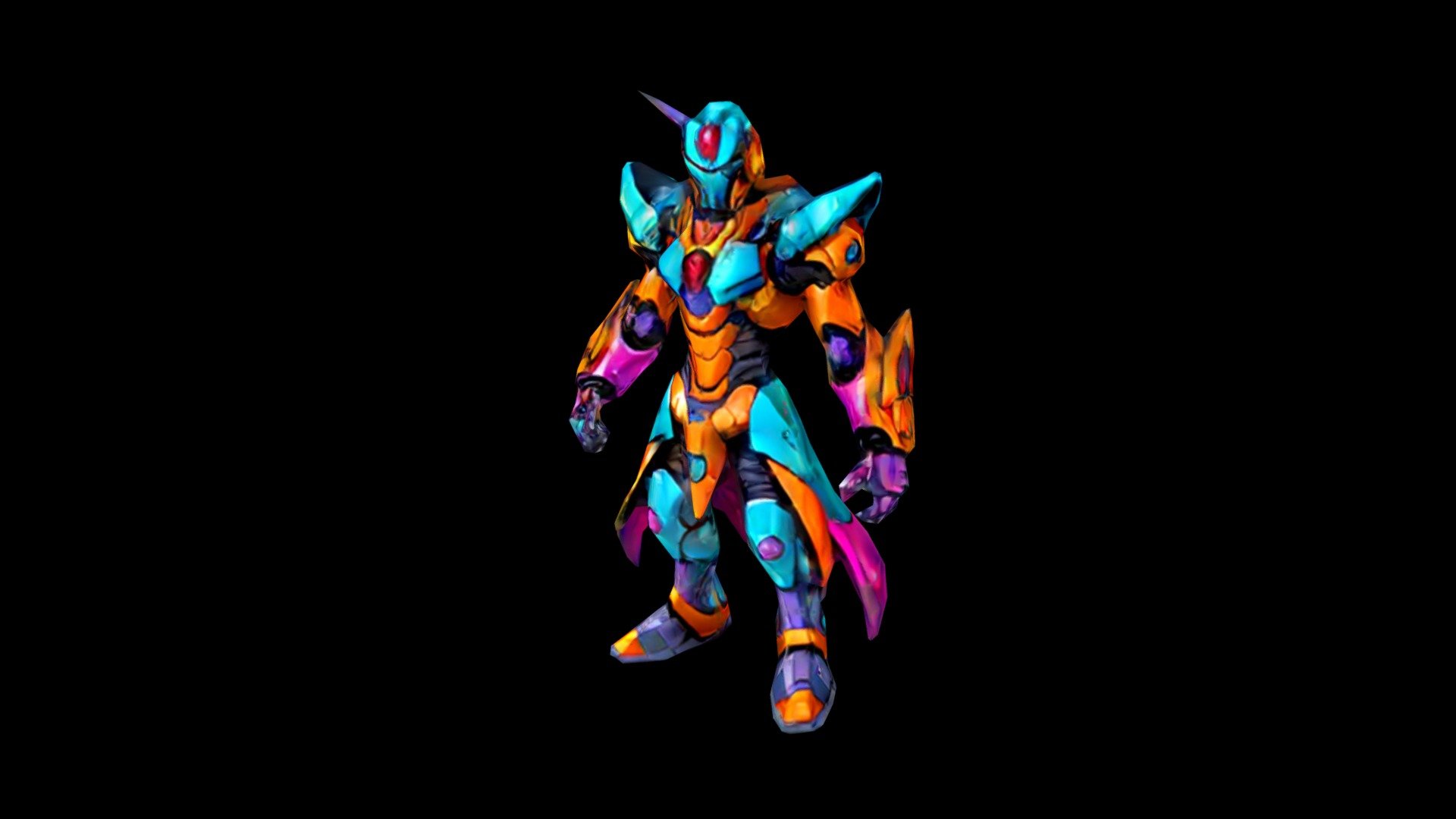 Anime-style robot character with a blend of oran - Download Free 3D ...