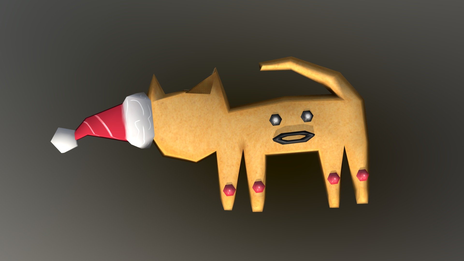 Gingerbread Cat - 3D model by Ceruleum [5587f21] - Sketchfab