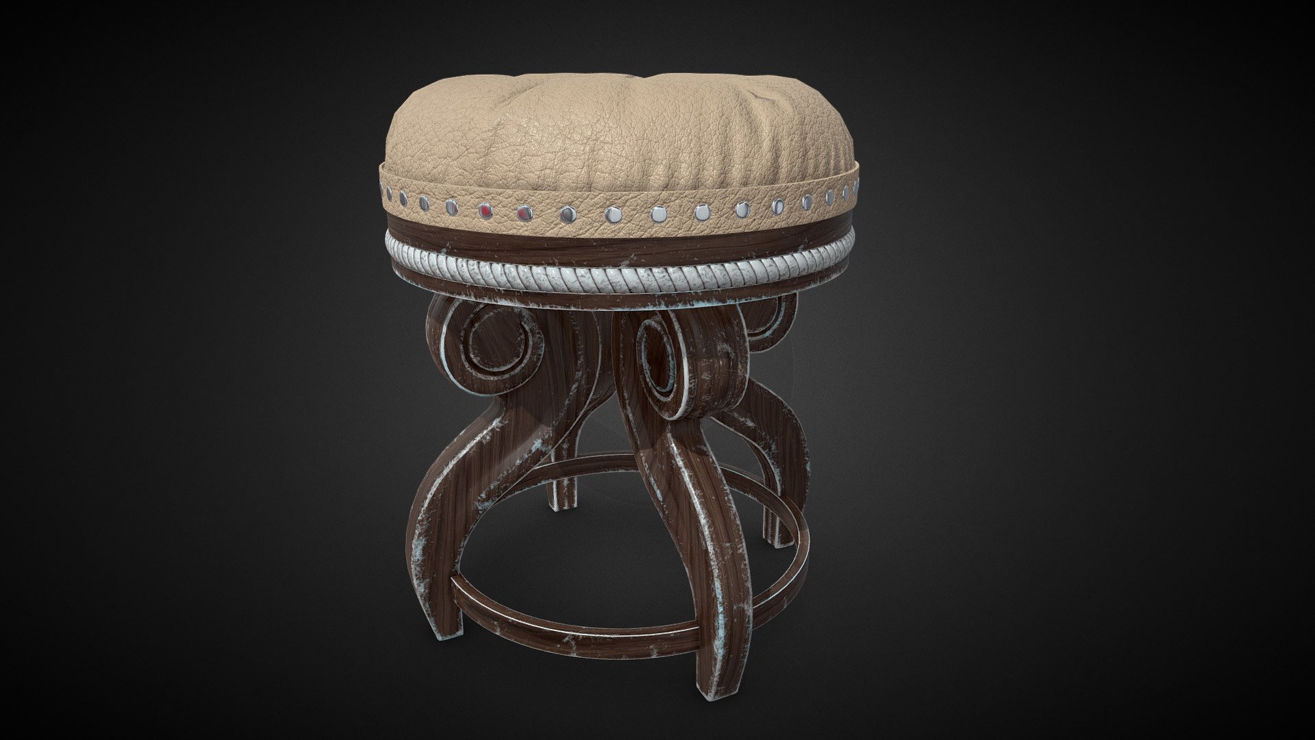 Stool_Low Poly_PBR - 3D model by A & D (@amitkumar) [5590685] - Sketchfab