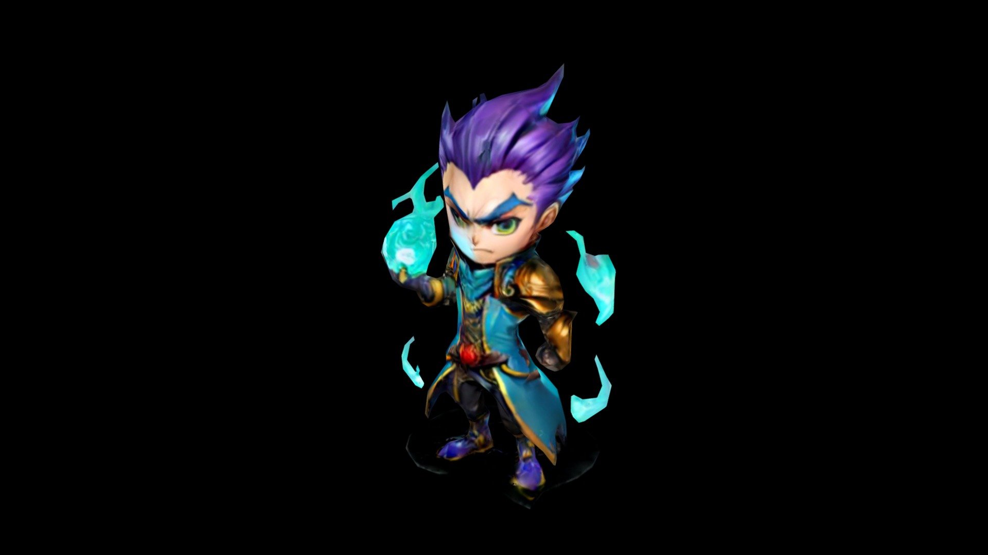 Cartoon character of a young wizard with spiky p - Download Free 3D ...