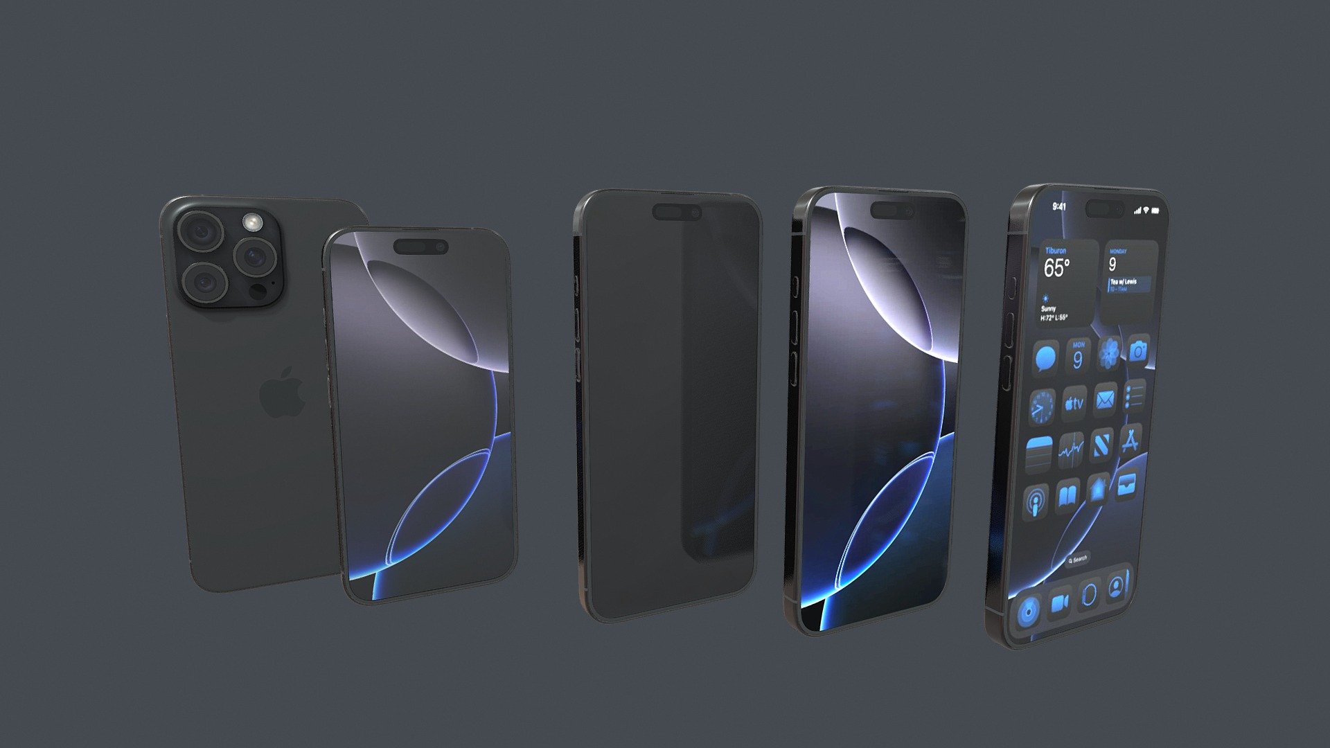 Apple iPhone 16 Pro and Pro Max Black Titanium - Buy Royalty Free 3D ...