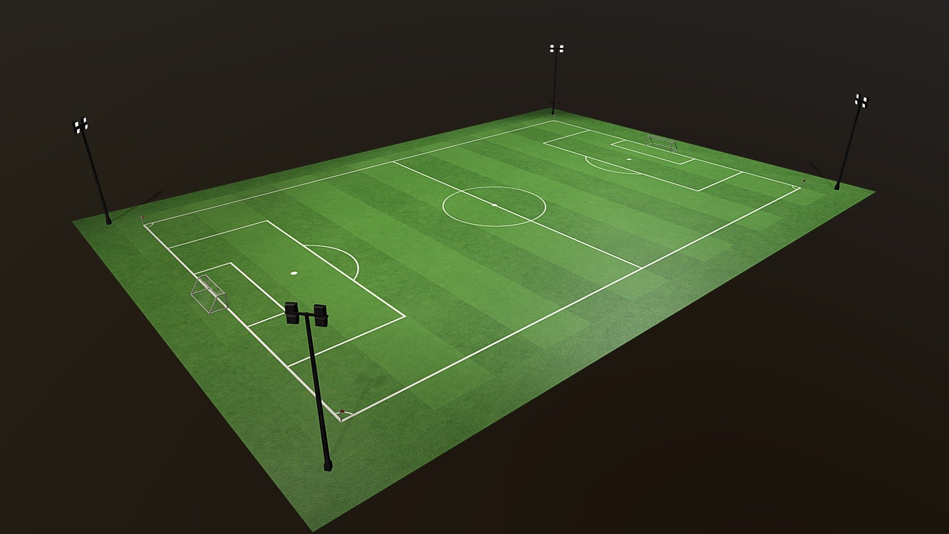 Low Poly Soccer/ Football Field v2 - 3D model by JG3D (@jg-3d) [55a4fc8 ...