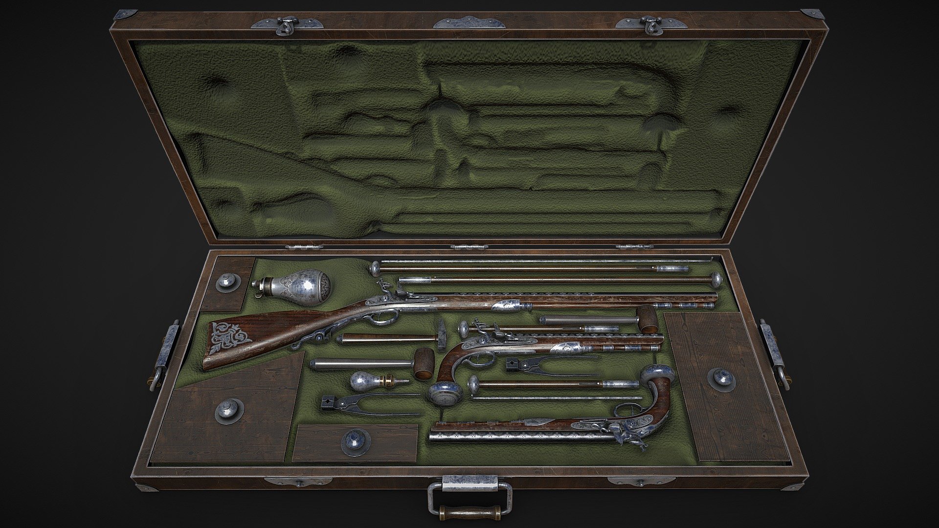 Flintlock gun case - 3D model by Nicu_Tepes_Vulpe [55ab968] - Sketchfab