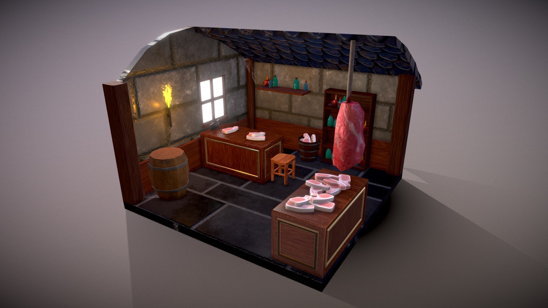 Butchers Shop - Download Free 3D model by Artise1 [55afd5b] - Sketchfab