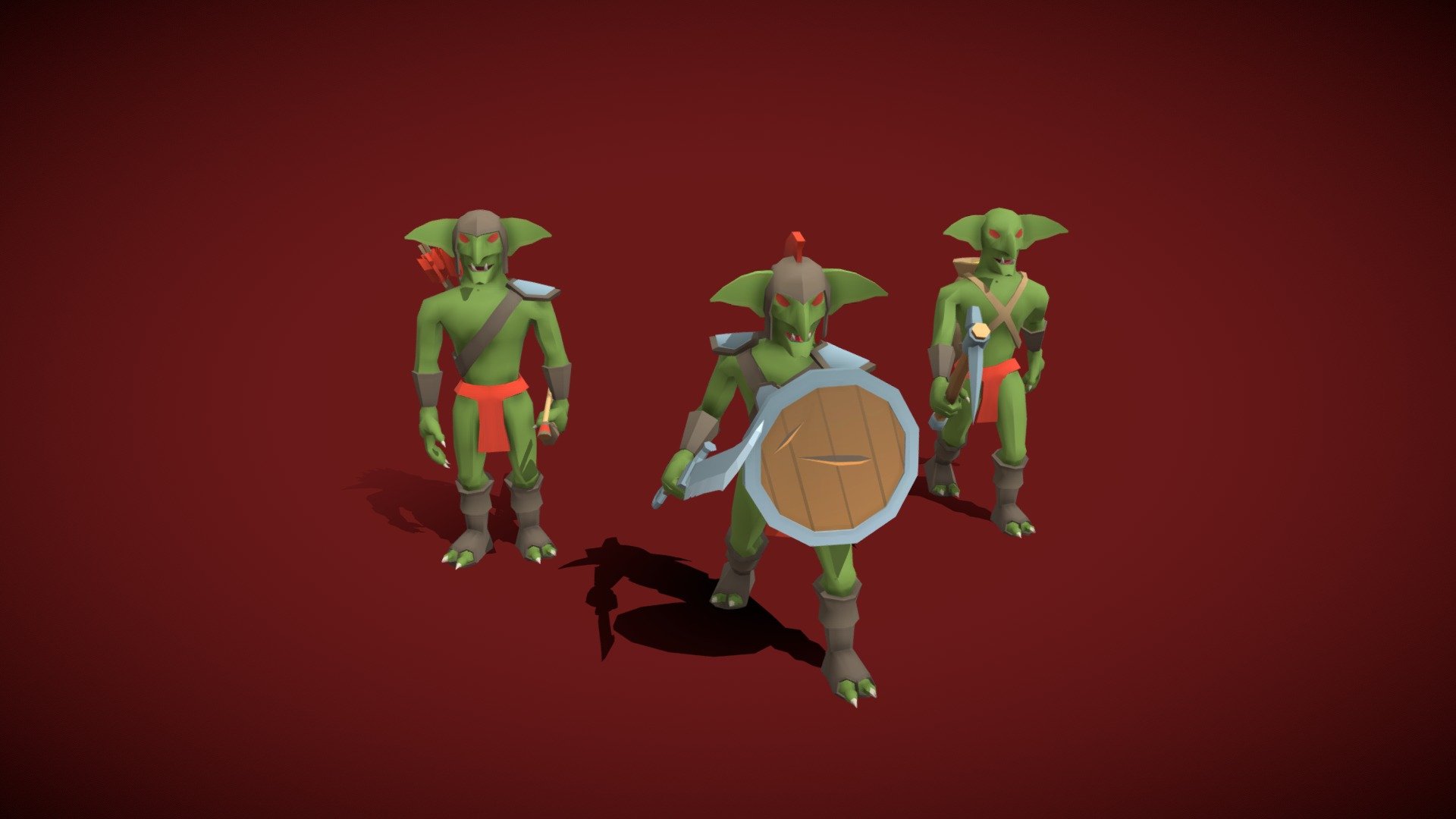 Goblins - Game ready - Download Free 3D model by vladimir.mkl [55afeef] - Sketchfab