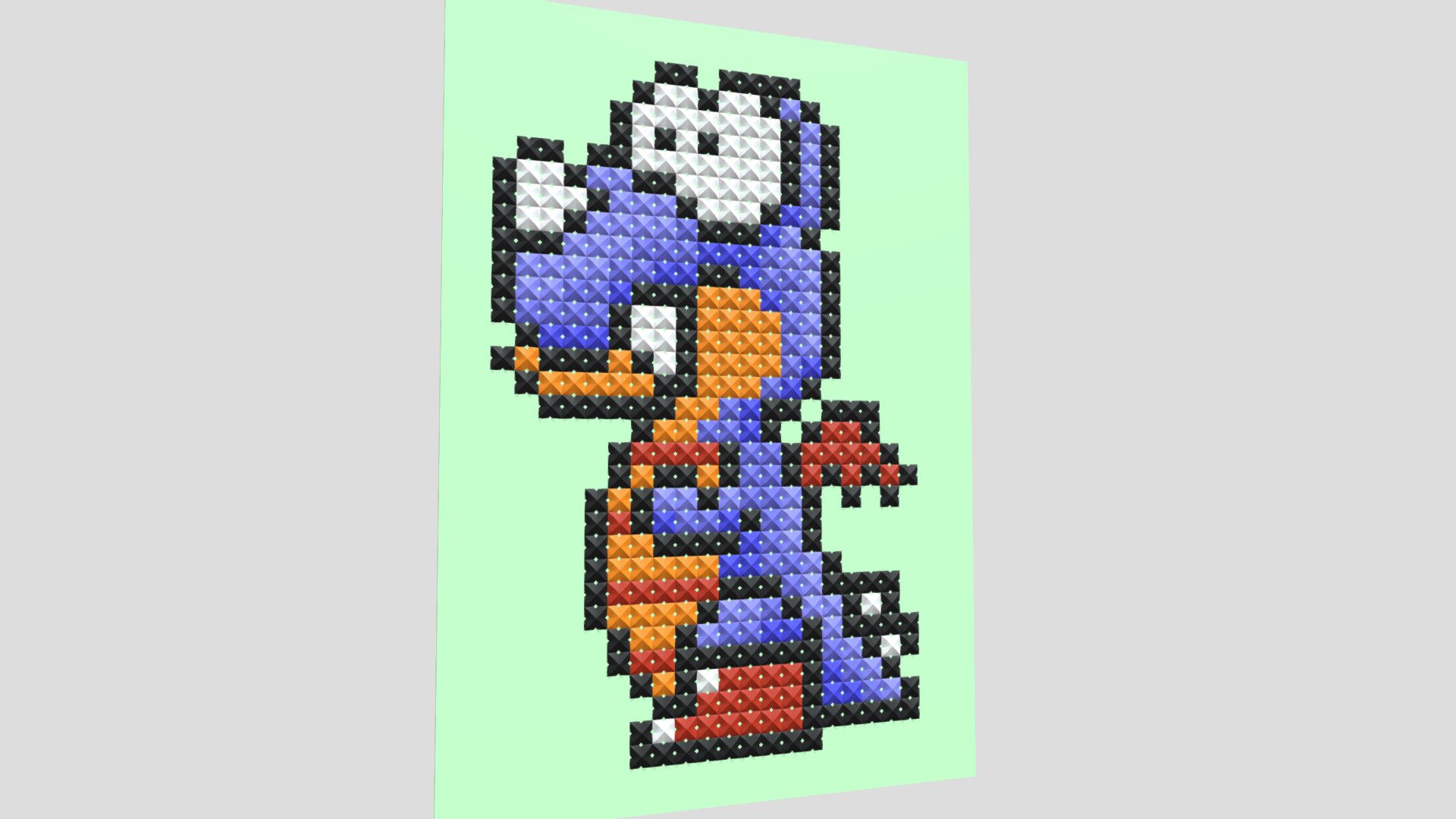 Rex from Mario World Cross-stitch-Inspired - Download Free 3D model by ...