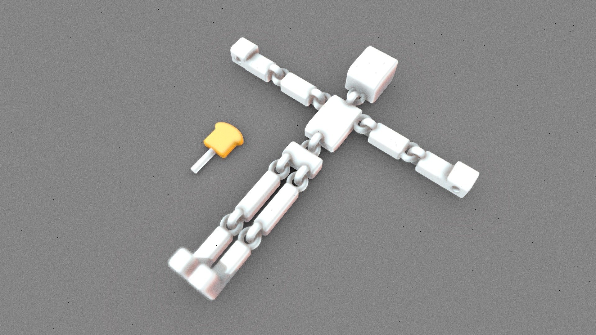 3d printable character with toast