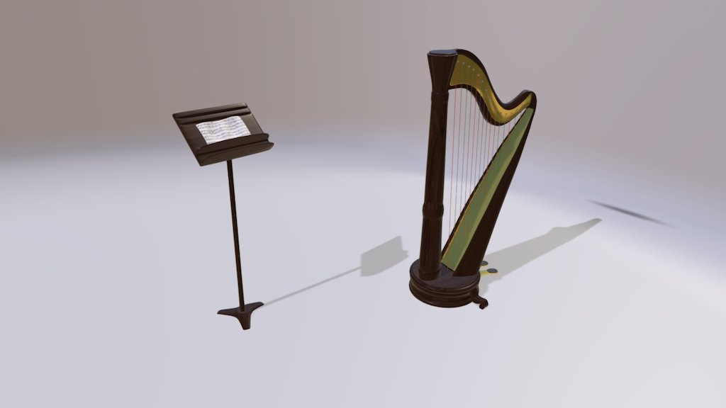 [School project] Harp - Download Free 3D model by Selkynae [55bcec2 ...
