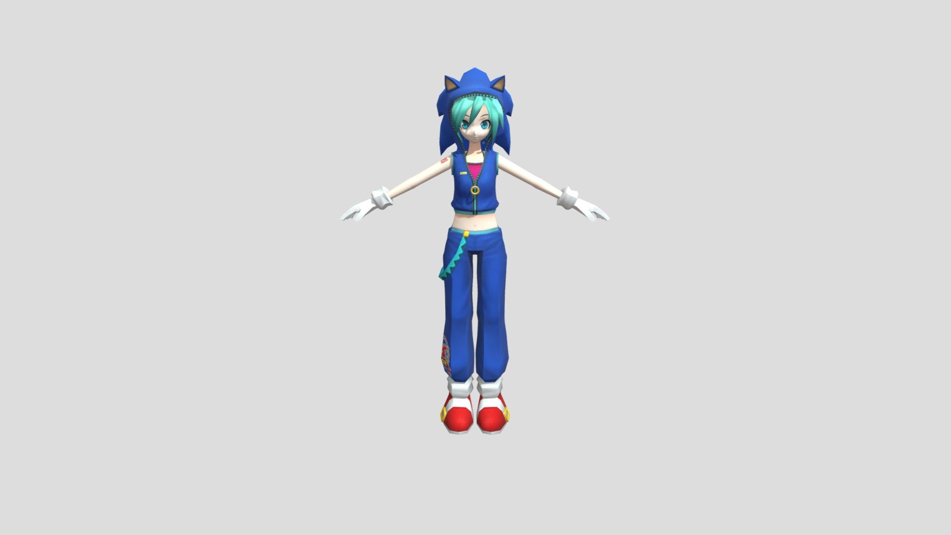Breakdance Uprock (hatsune_miku_sonic) 1 - 3D model by Cheese..8 ...