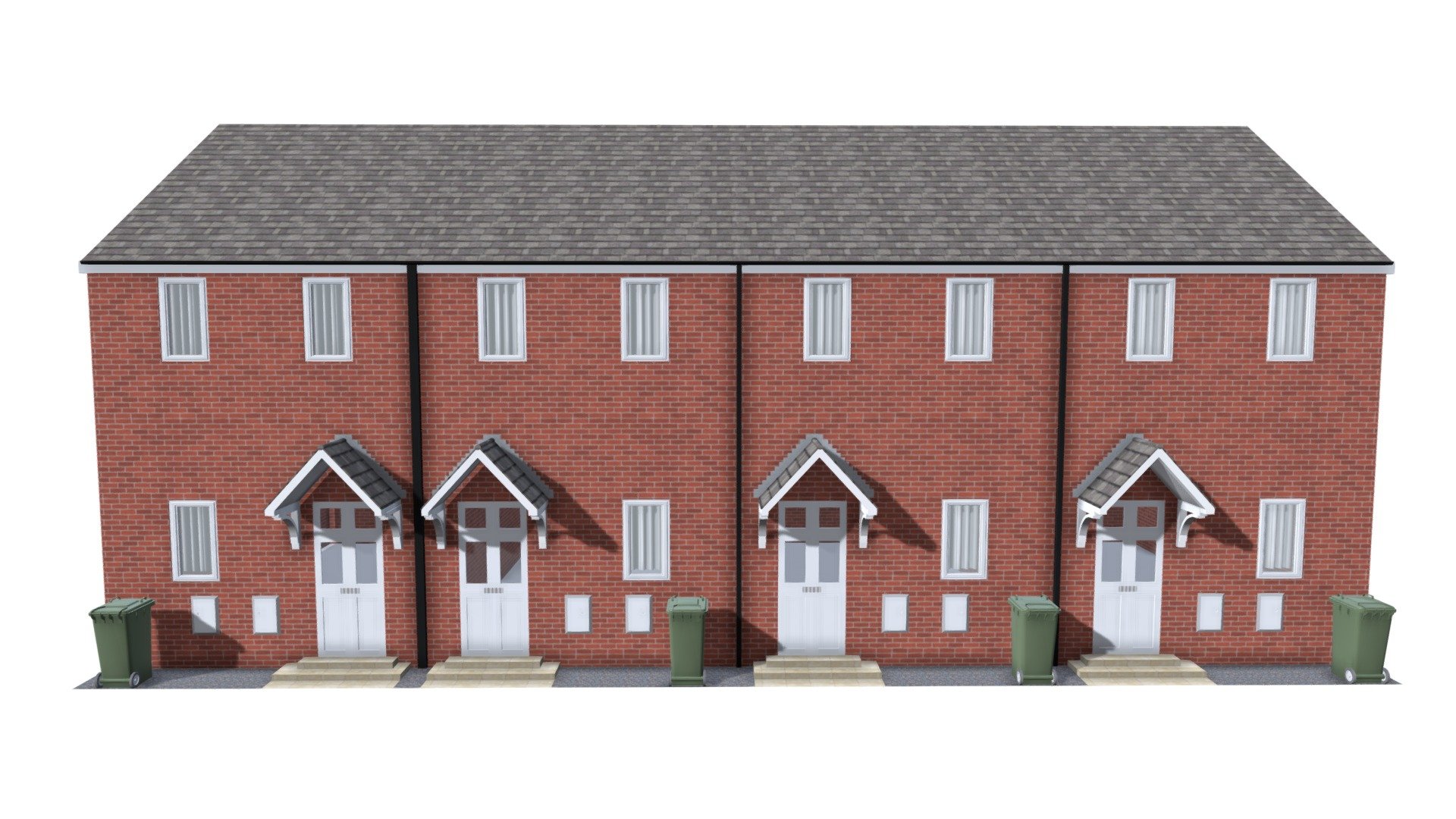 Standard housebuilder terraced housing types4 - 3D model by Capita ...