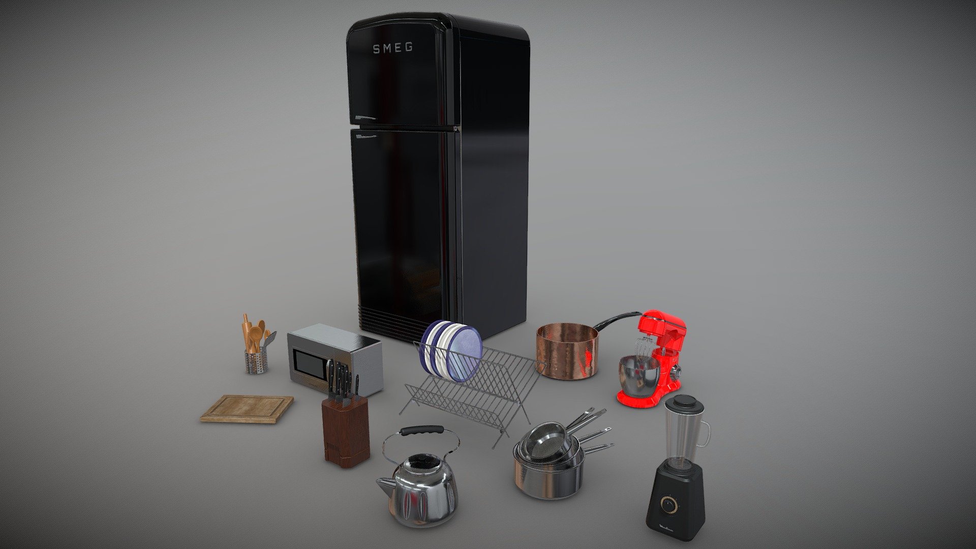 Kitchen props kit 01 - Buy Royalty Free 3D model by IrisProcess ...