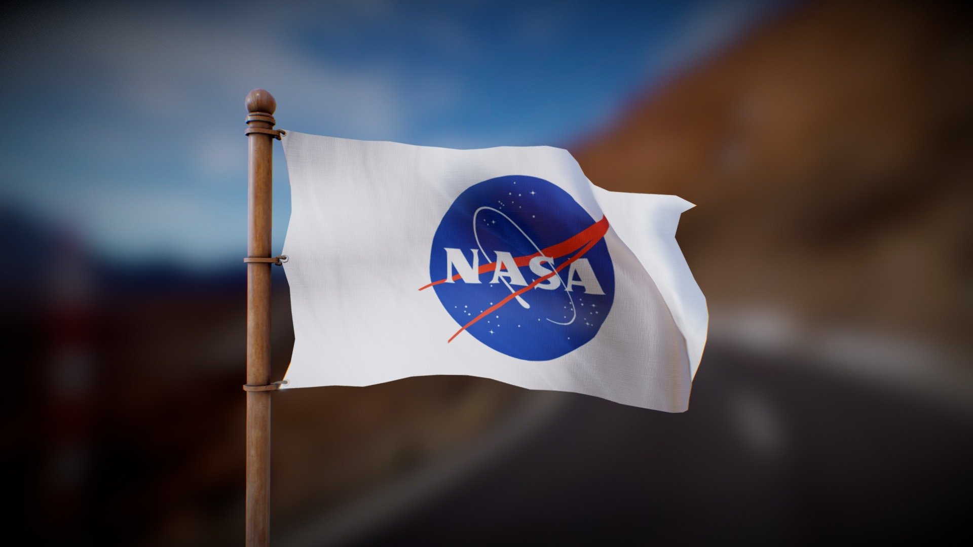 Flag of Nasa - Wind animated loop - Buy Royalty Free 3D model by ...