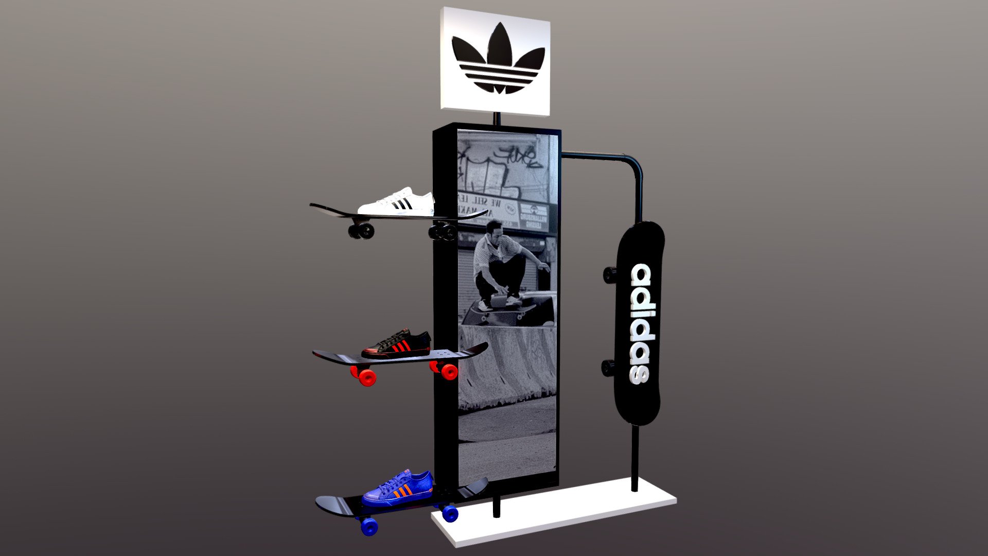 POS Adidas - Visual Merchandising skateboard - Download Free 3D model ...
