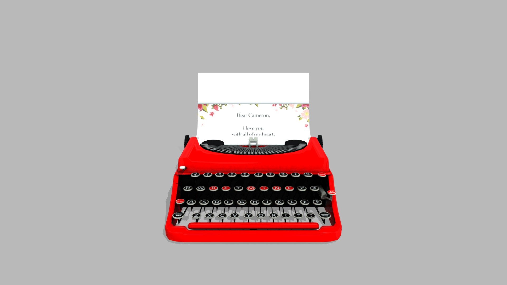 Red Retro Typewriter - Buy Royalty Free 3D model by 3dia [55cde01 ...