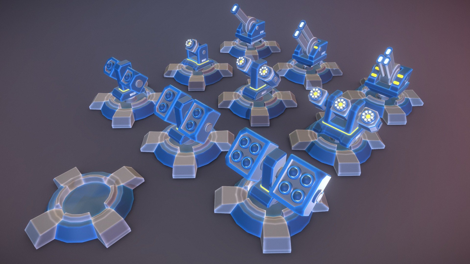 Gun Tower Pack - 3D model by nuntapop.punch [55cf159] - Sketchfab
