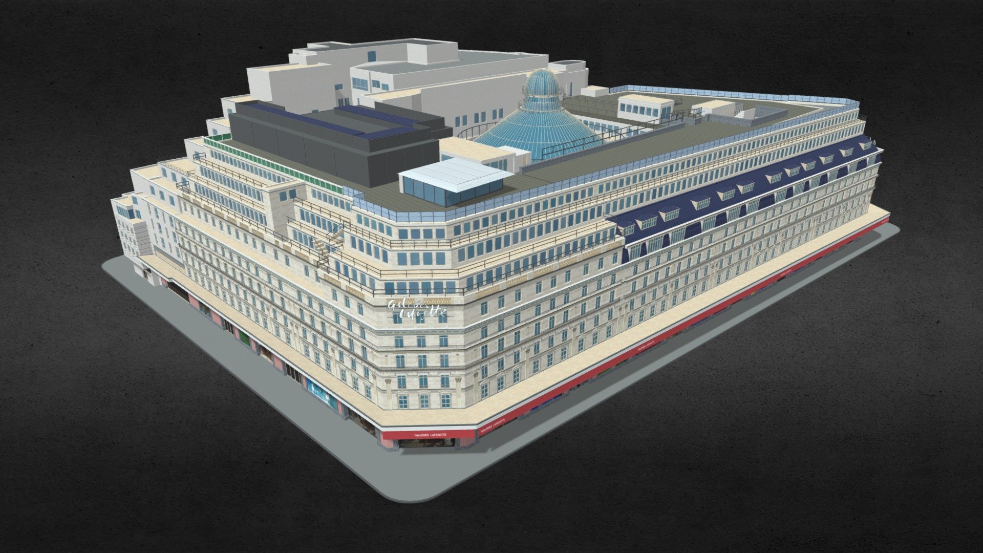 Galeries Lafayette Haussmann Paris France - 3D model by nuralam018 ...
