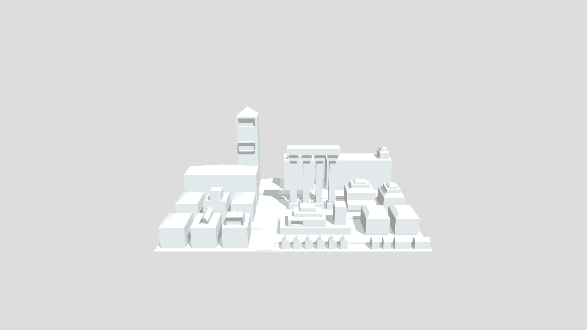 Blender - Small Town - 3D model by adblender3D [55d13bb] - Sketchfab