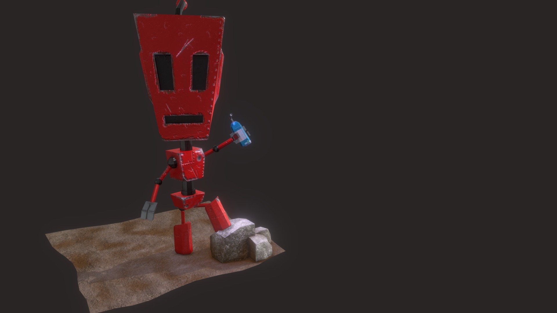 Red Robot - 3D model by JacksoN121 [55d2ff7] - Sketchfab