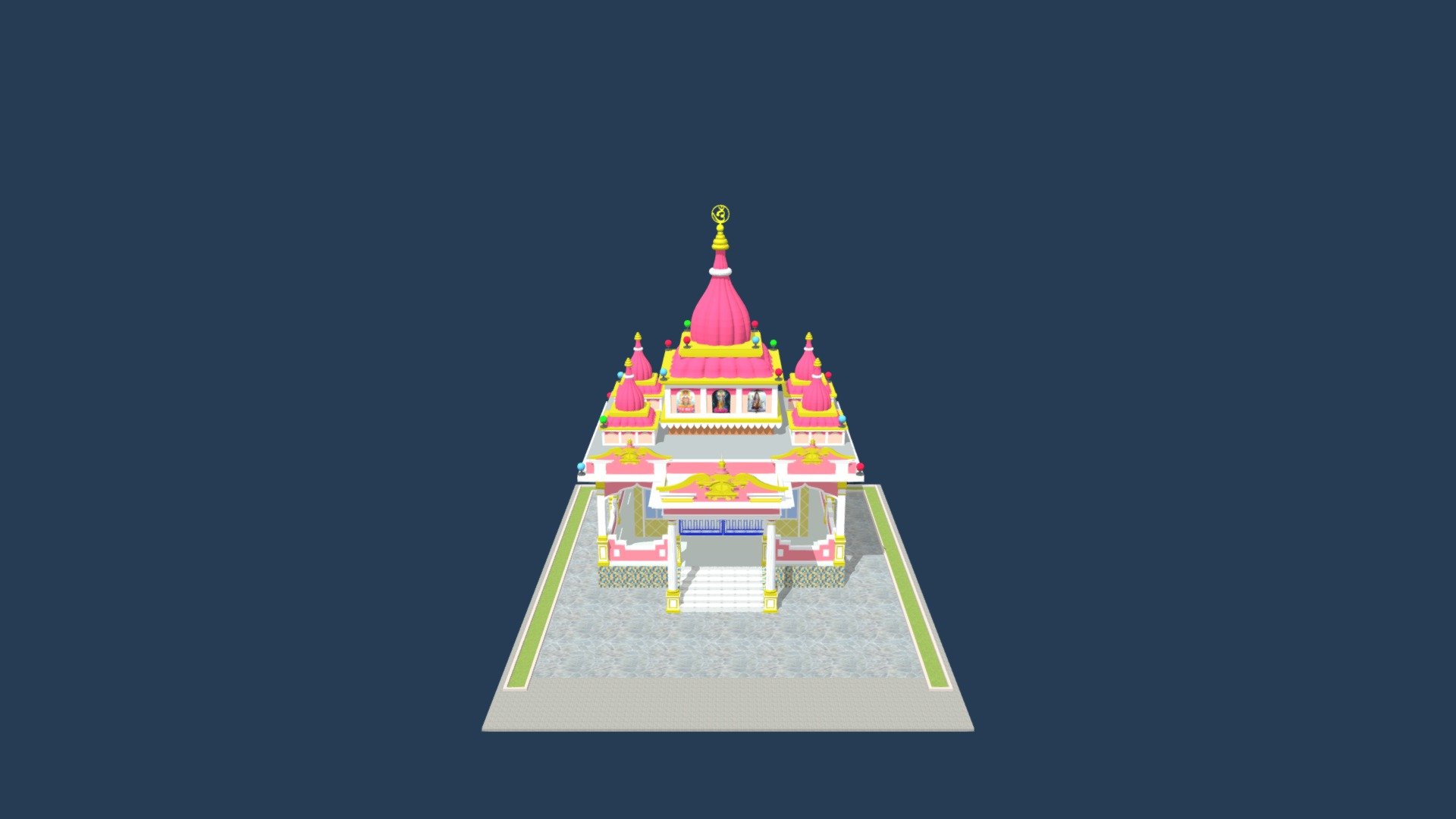 Durga Temple or Krishna Temple 3d model - 3D model by Chanchalpaul ...