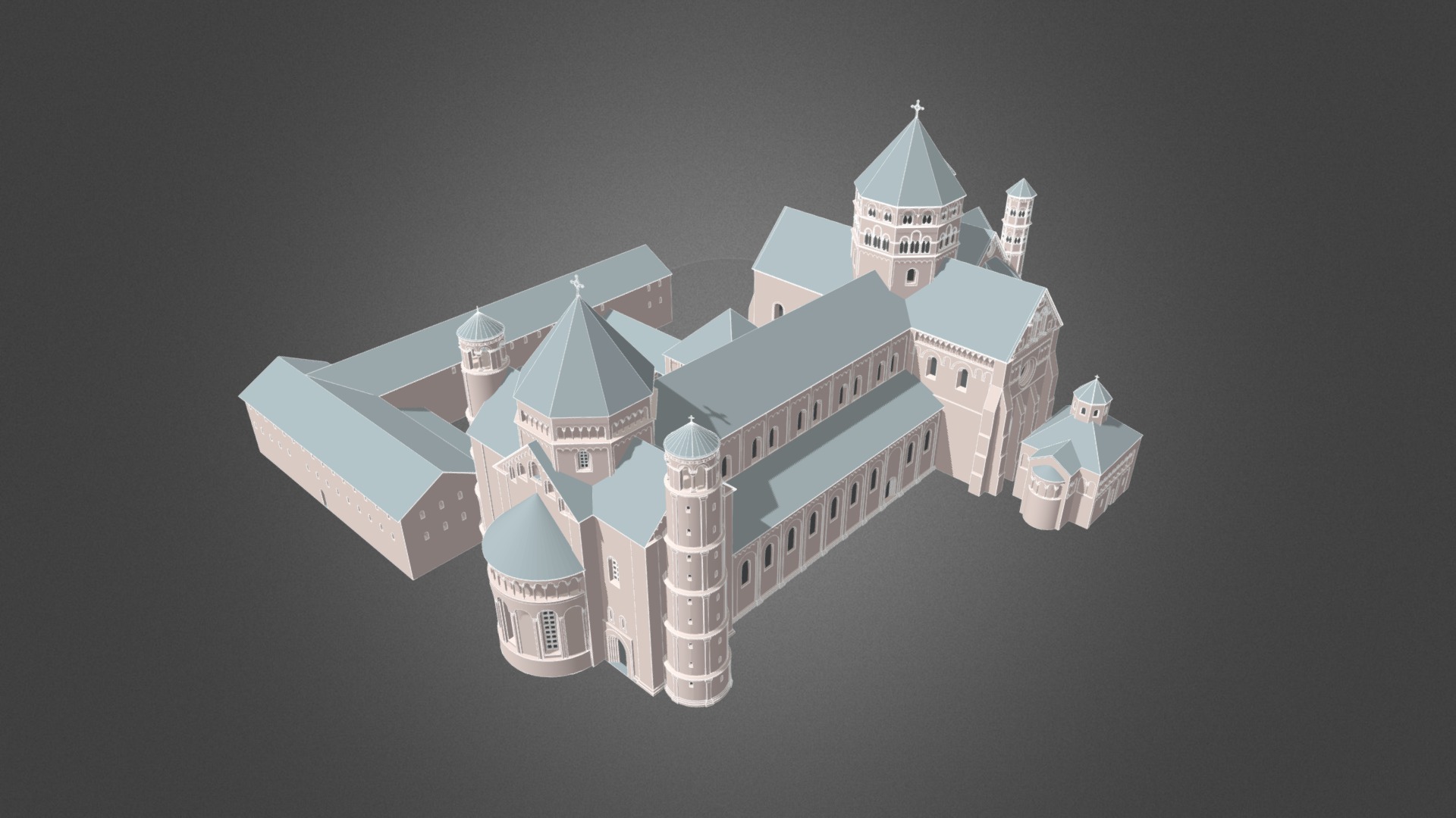 Mainzer Dom mit Kreuzgang - 3D model by AI_MAINZ [55d5b9f] - Sketchfab