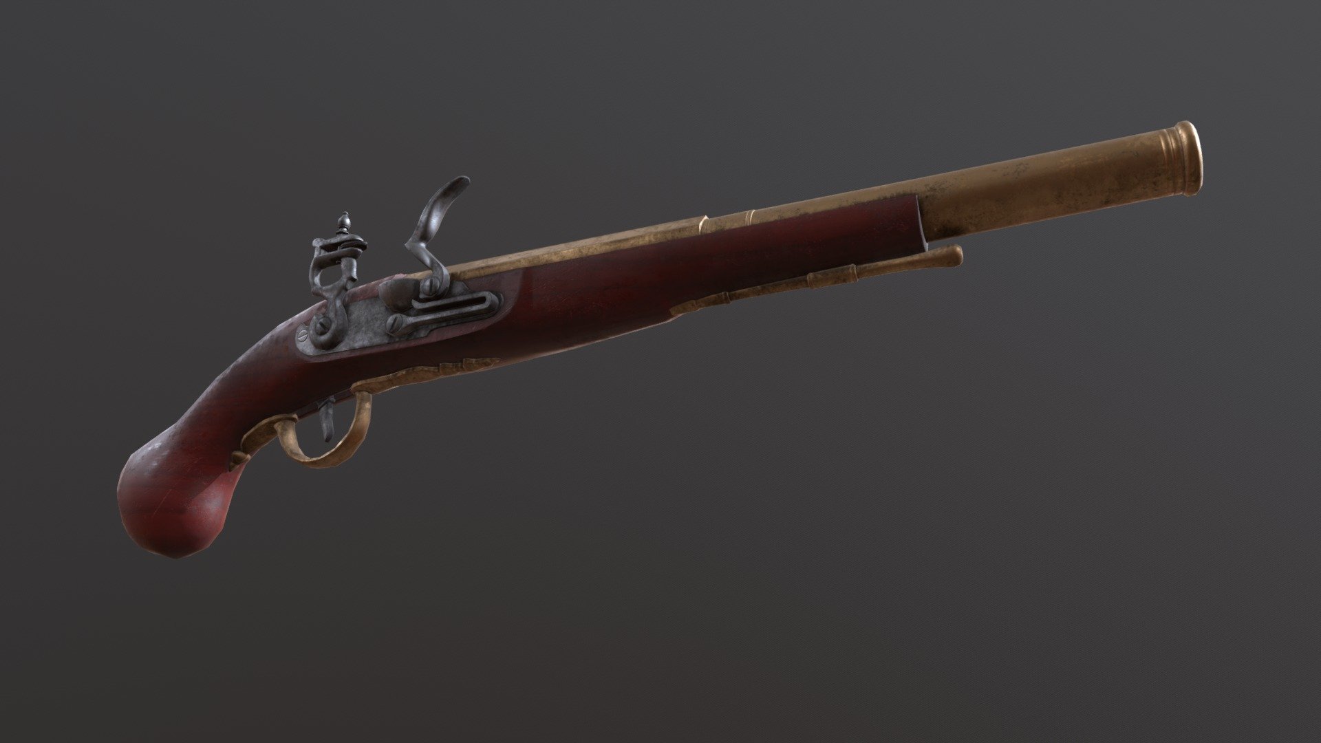 FlintLock Pistol - 3D model by Joseph Anderson Luck (@josephaluck ...