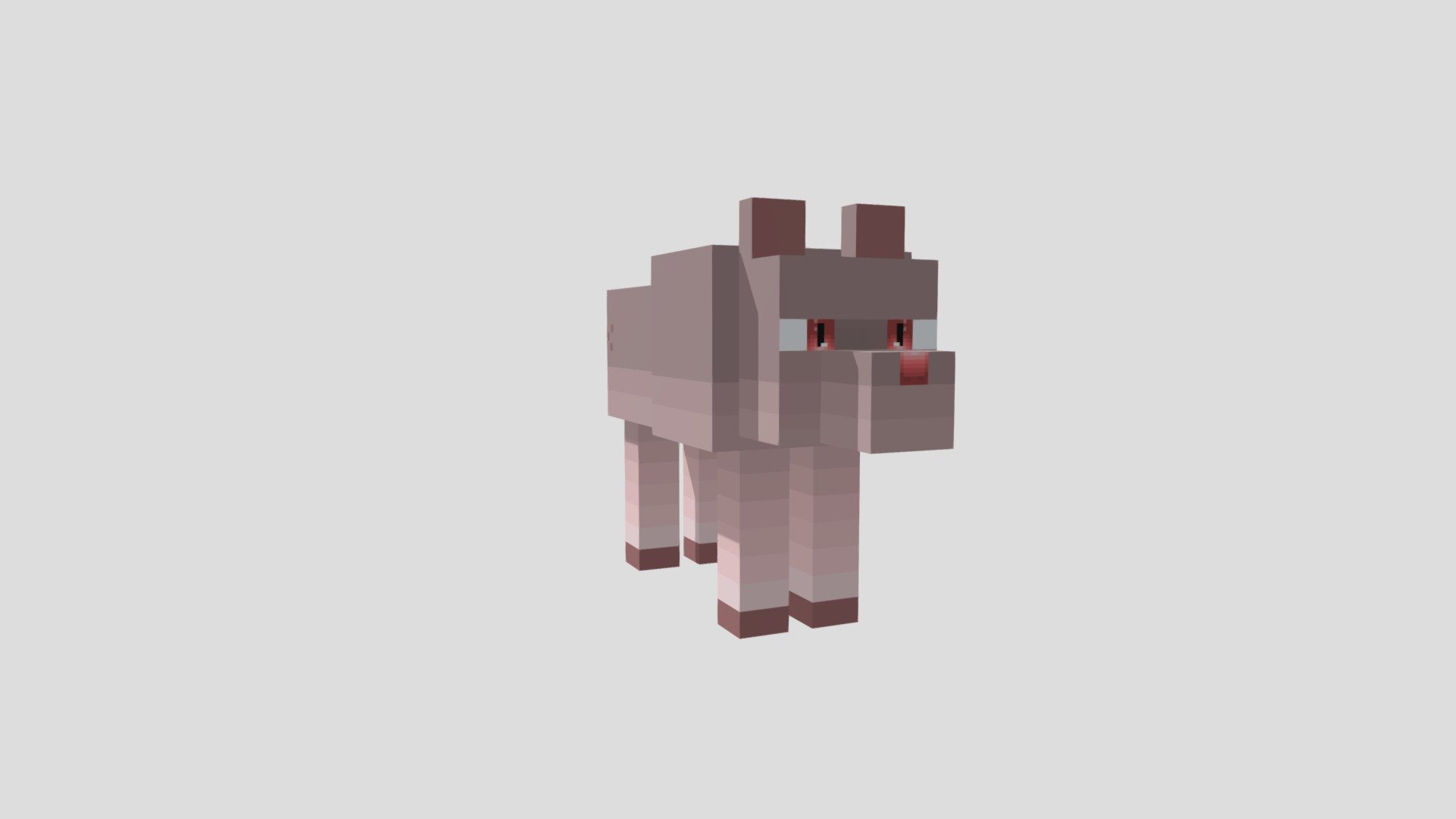 Rudolph the red nosed wolf/dog - minecraft wolf - Download Free 3D ...