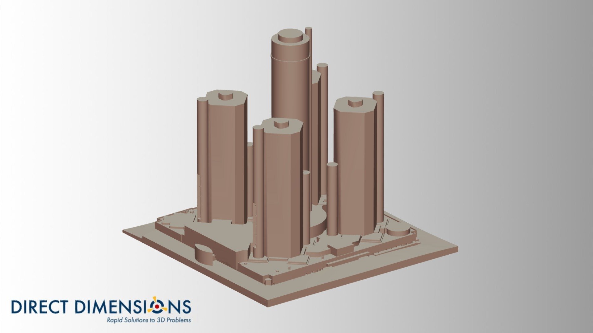 Renaissance Center in Detroit - 3D model by Direct Dimensions (@dirdim ...