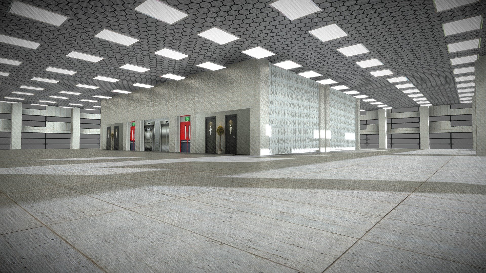 Big Square Commercial Building - Download Free 3D model by VertaScan ...