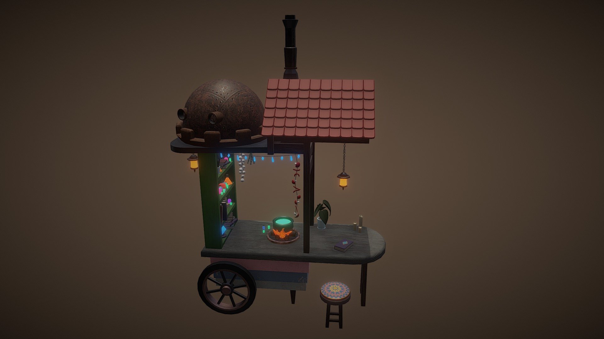 Howl's Potion Cart - 3D model by Tillys3Ddesigns [55f04d9] - Sketchfab