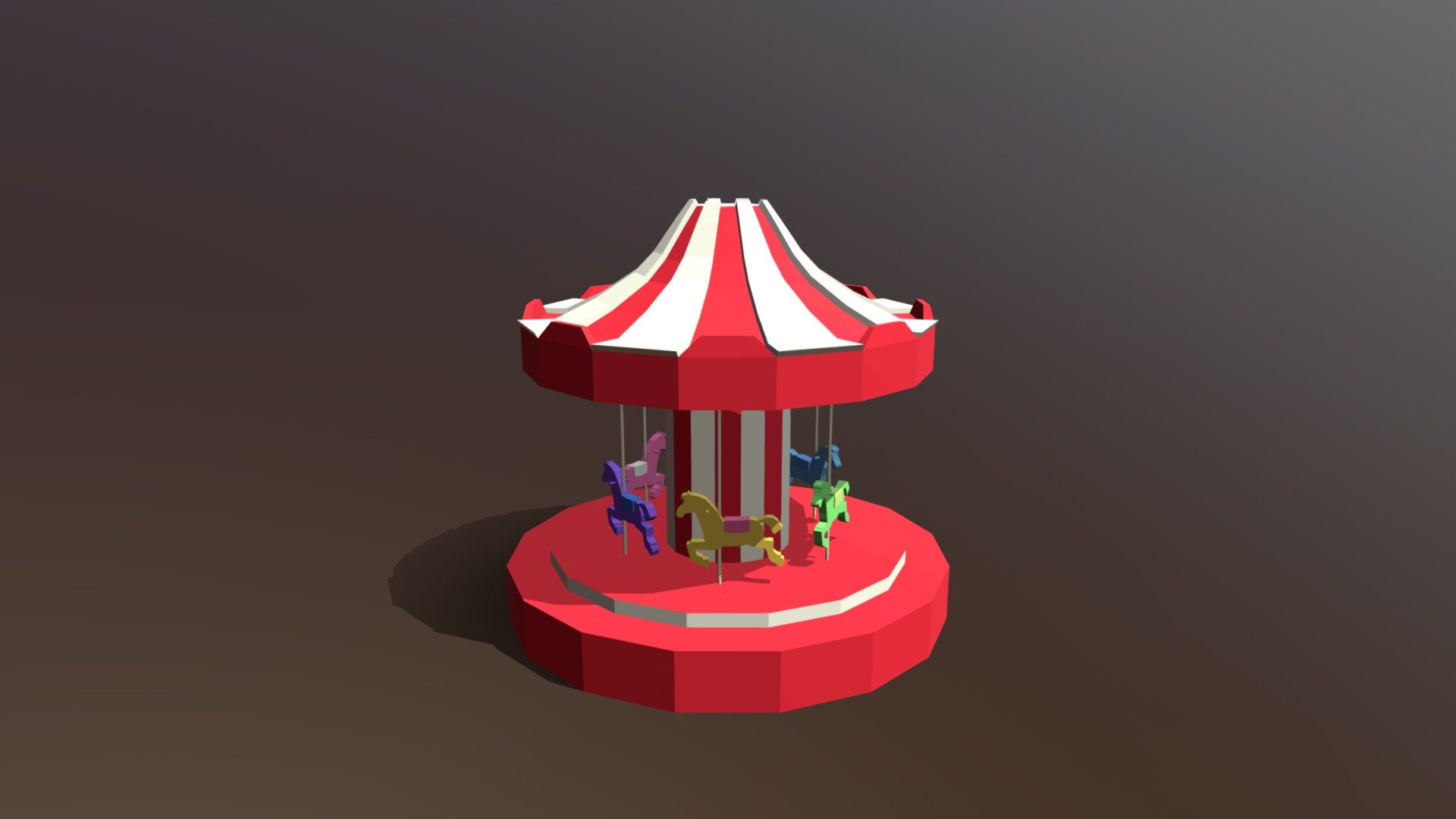 Low Poly Cartoon Carousel - Buy Royalty Free 3D model by chroma3d (@vendol21) [55f4a64 ...