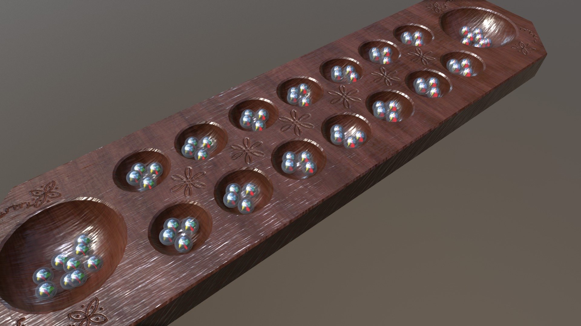 Congkak - 3D model by samuelnzj [55f9243] - Sketchfab