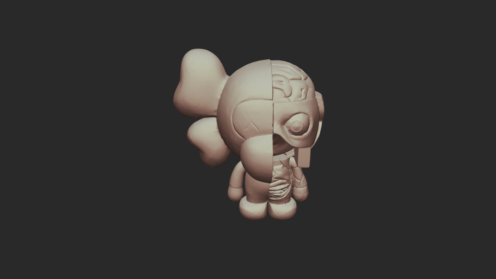 Kaws Bape Milo Flayed Open Fan Art 3D Print - 3D model by DanntZC ...