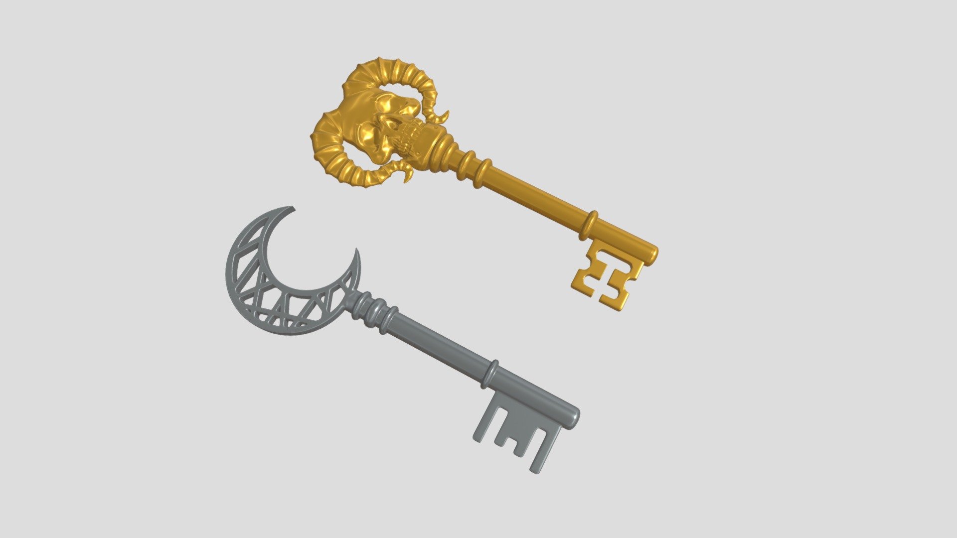 Crescent Moon and Horned Skull keys - 3D model by ArtasticCorner ...