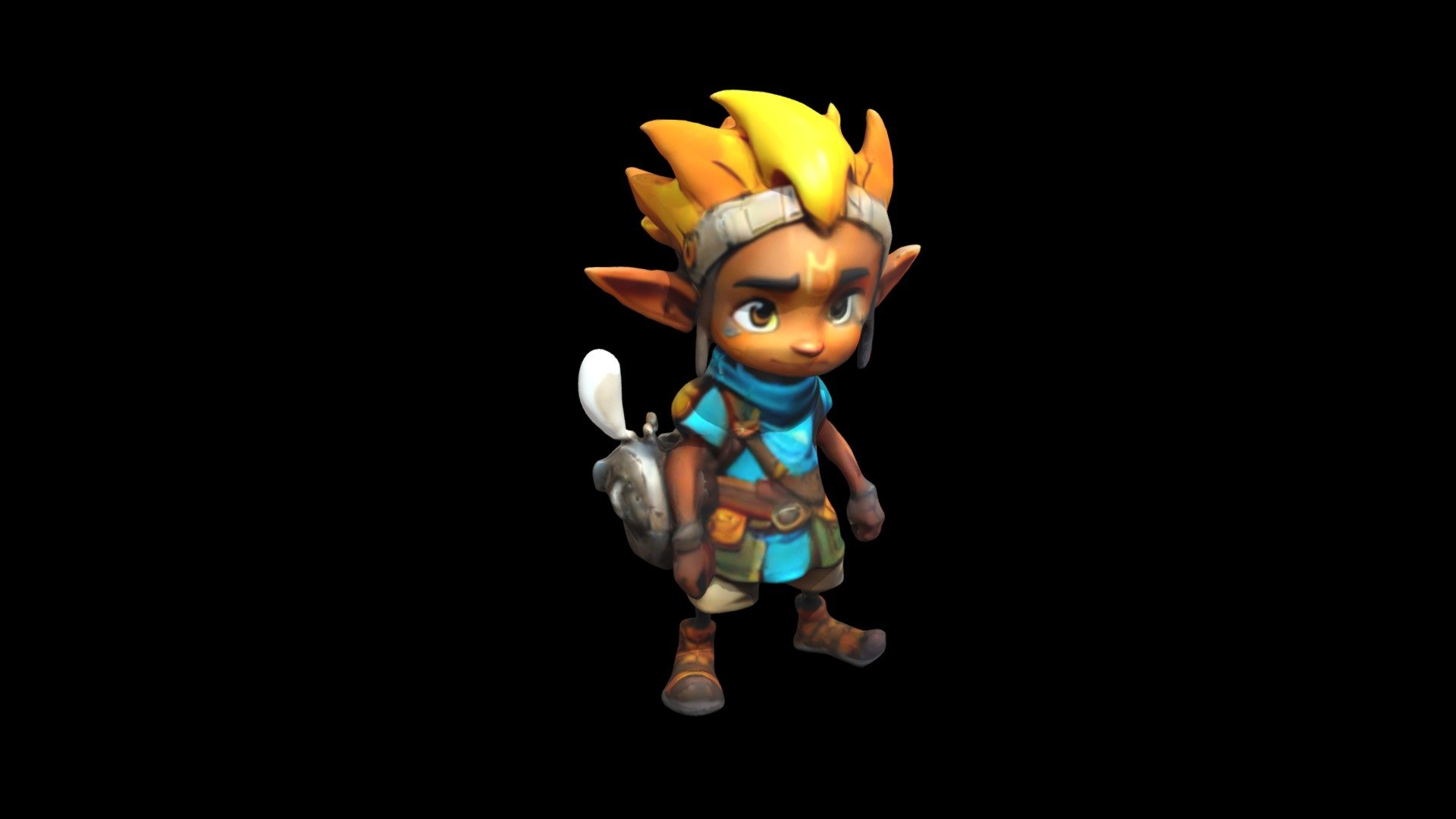 a cartoon character with the letter m on his - Download Free 3D model ...