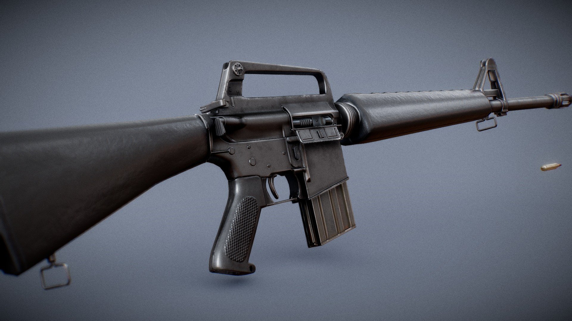 m16a1 Game Ready (14k tris)Historically Accurate - 3D model by aut2 ...