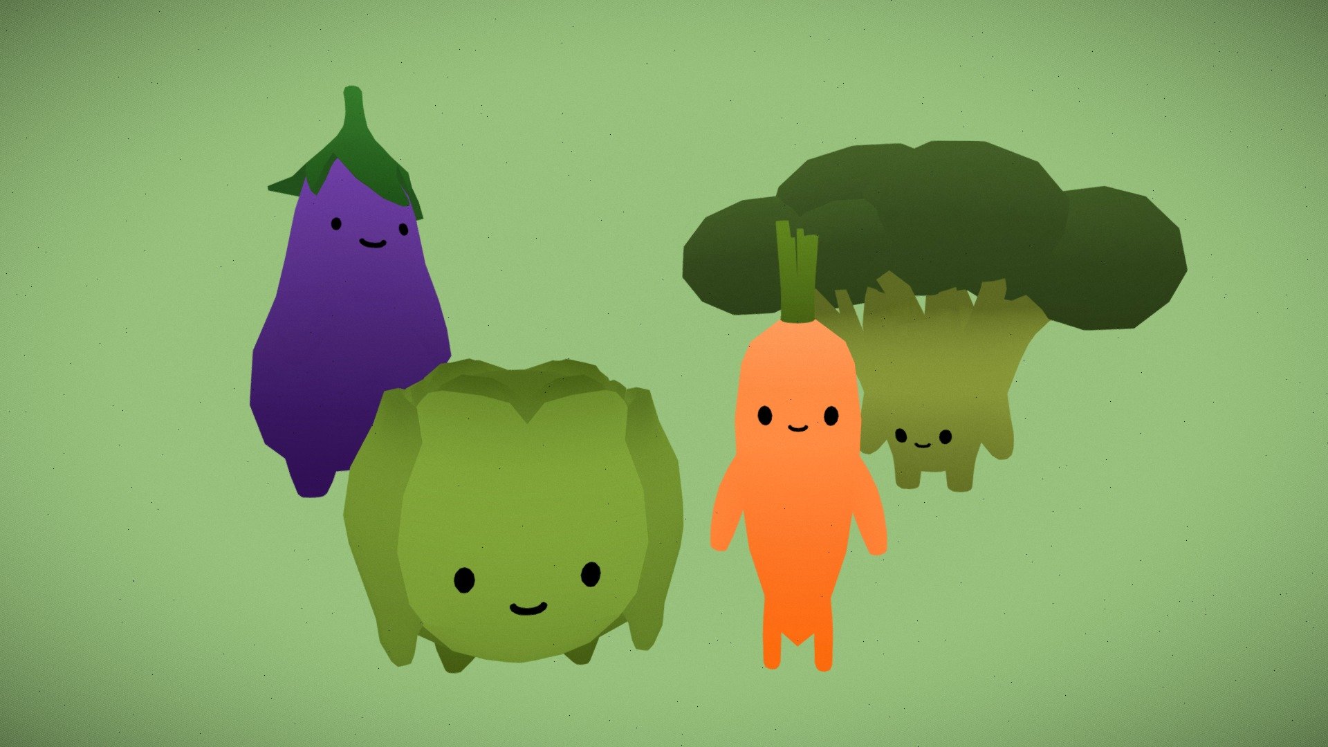 Cute Veggie Group - Buy Royalty Free 3D model by BeansDev [56081de ...