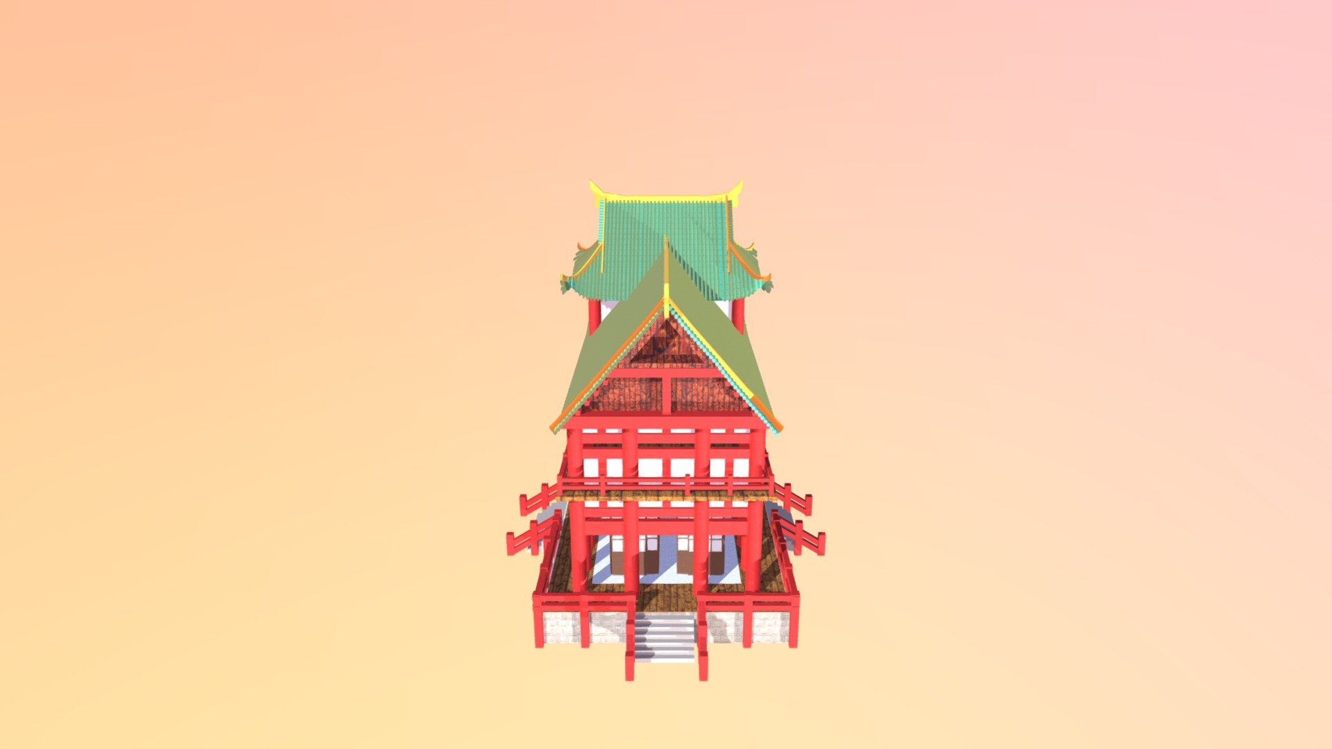 Japanese Temple Finished - 3D model by jlwoodbridge1 [5609b5d] - Sketchfab