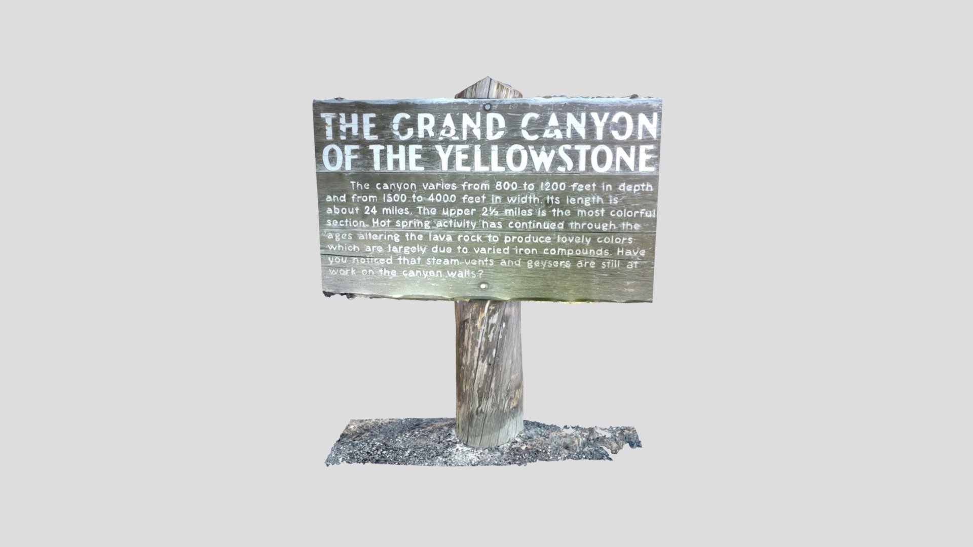 Grand Canyon of the Yellowstone Sign - Download Free 3D model by ...